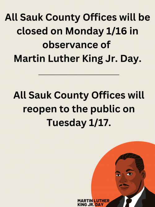 Notice of Holiday Closure | Sauk County Wisconsin Official Website